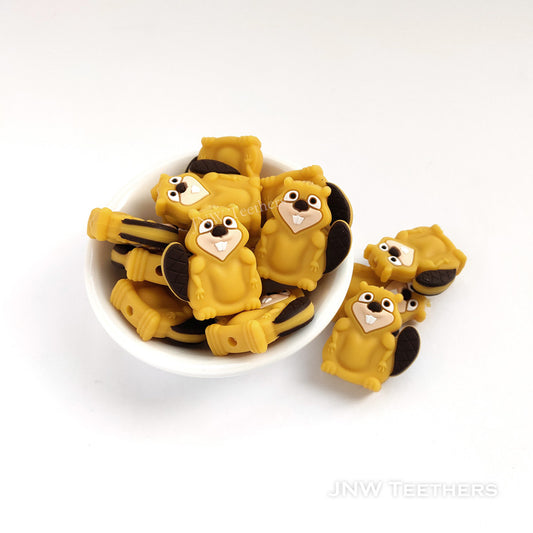 Beaver Silicone Focal Bead