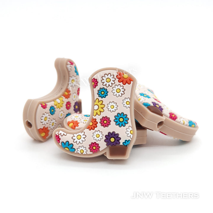 Pack 5 Daisy Boots Silicone Focal Beads