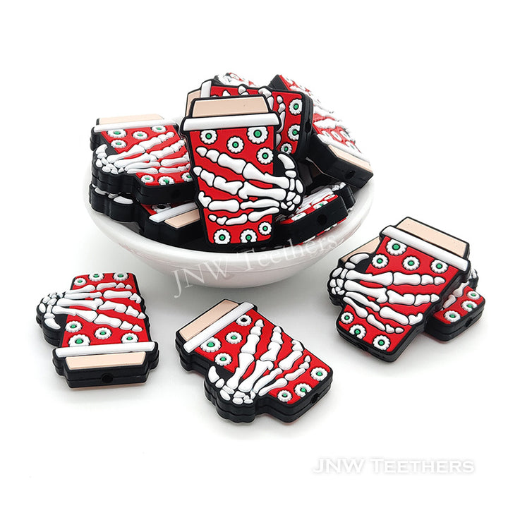 Skeleton Hand Coffee Cup Silicone Focal Bead